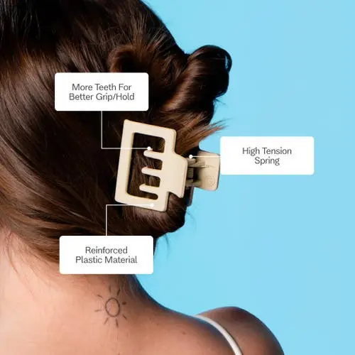 GIMME BEAUTY Square Double Teeth Claw Clip Duo