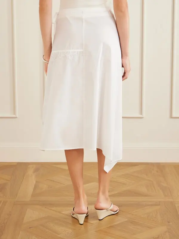 SIR. Klara Broderie Anglaise Cotton Midi Wrap Skirt - Neutrals