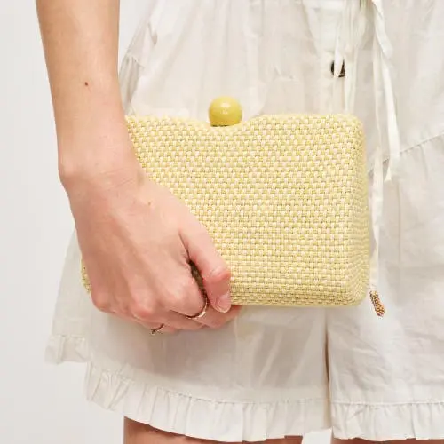 URBAN EXPRESSIONS Marissa Evening Bag With Detachable Chain Strap - Butter