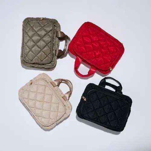 URBAN EXPRESSIONS Quilted Nylon Travel Organizer With Dual Handles - Black