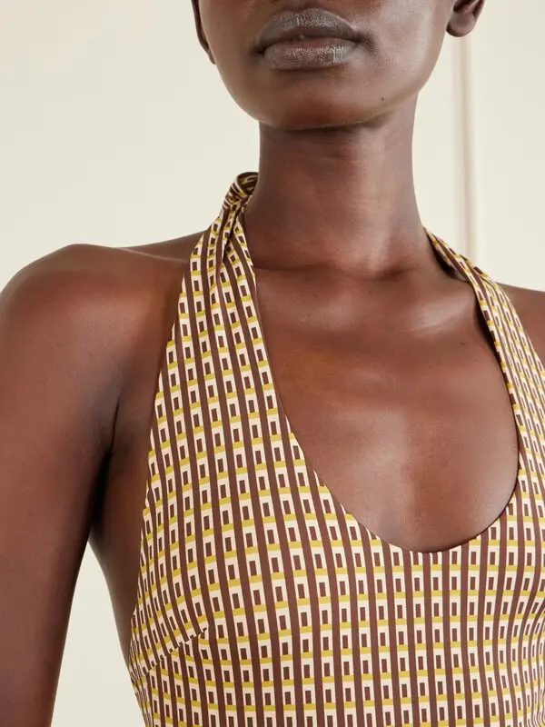 SIR. Cooper Halterneck Swimsuit - Brown