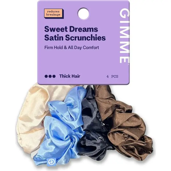 GIMME BEAUTY Large Satin Hair Scrunchies - Brown