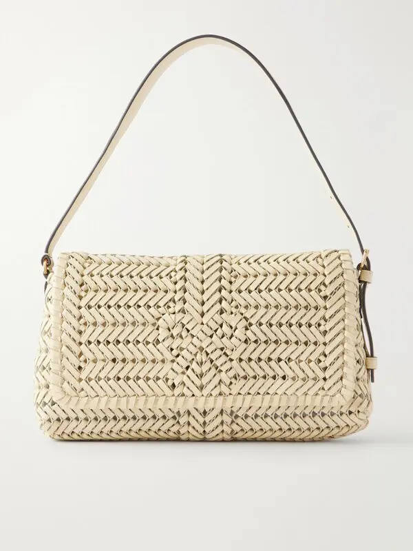 ANYA HINDMARCH The Neeson Woven Leather Shoulder Bag - Neutrals