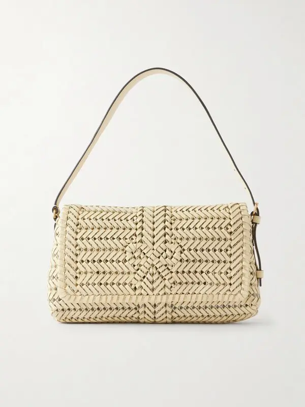 ANYA HINDMARCH The Neeson Woven Leather Shoulder Bag - Neutrals