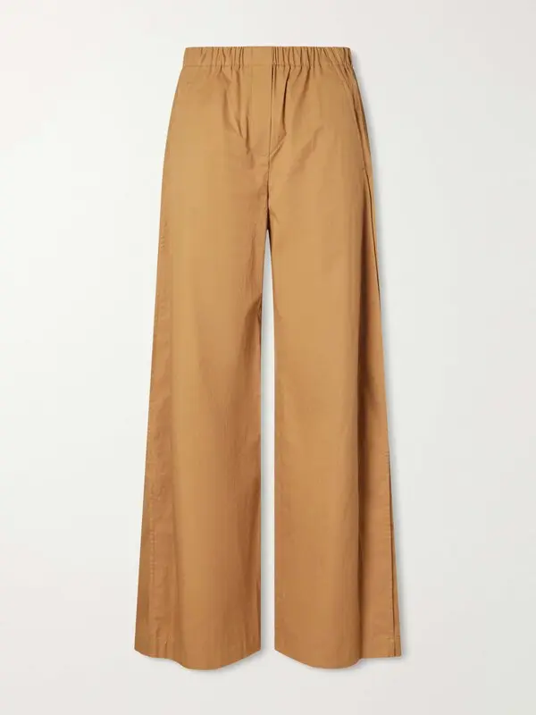 Theory Cotton-poplin Wide-leg Pants