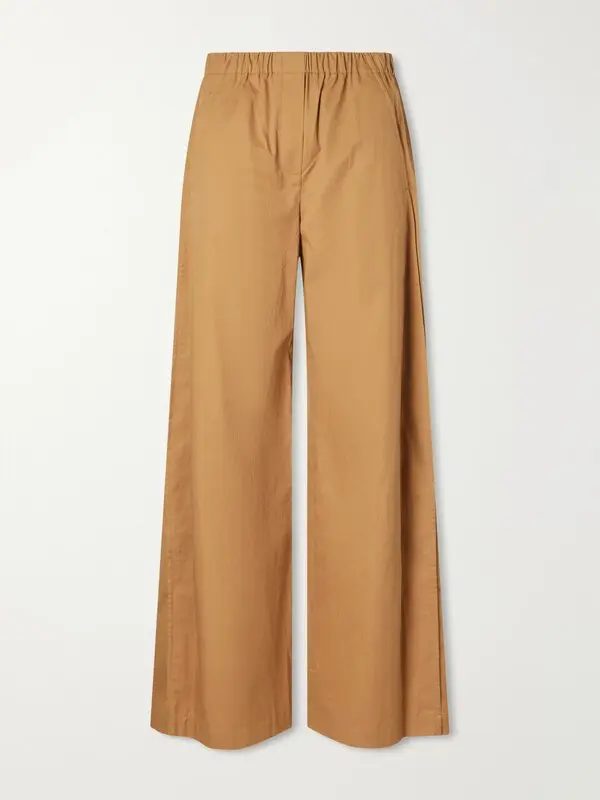 Theory Cotton Poplin Wide-leg Pants - Metallic