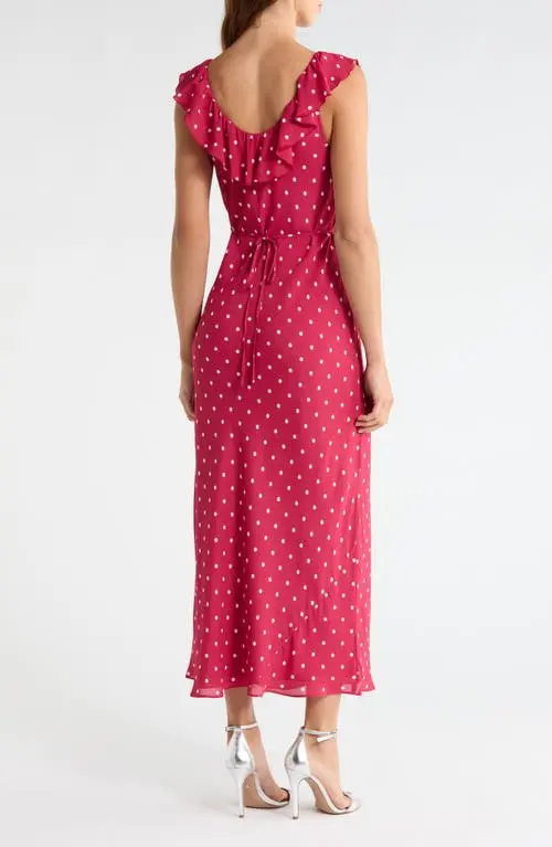 FAVORITE DAUGHTER The Blossom Ruffle Dot Sleeveless Maxi Dress