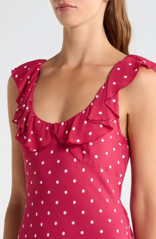 FAVORITE DAUGHTER The Blossom Ruffle Dot Sleeveless Maxi Dress