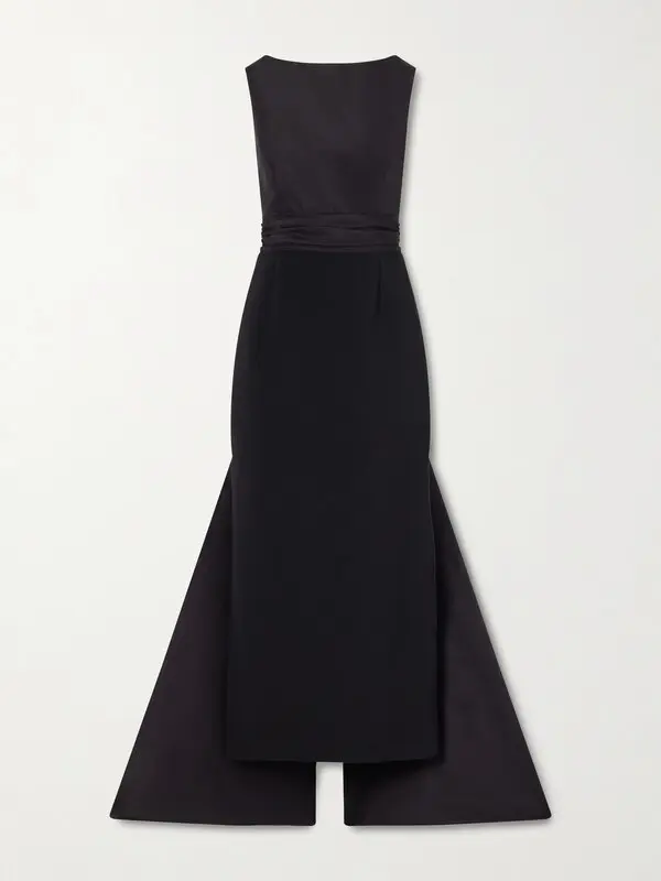 Carolina Herrera Bow Detail Faille Gown - Black