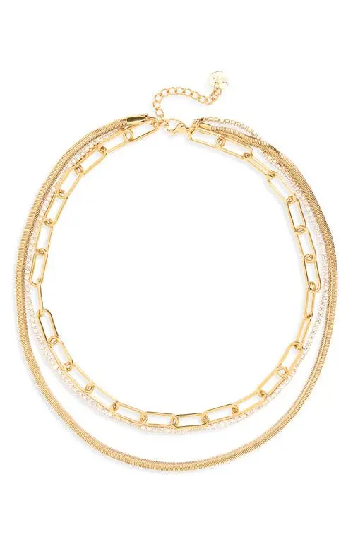 BRACHA Lexie Layered Necklace With Cubic Zirconia - Gold