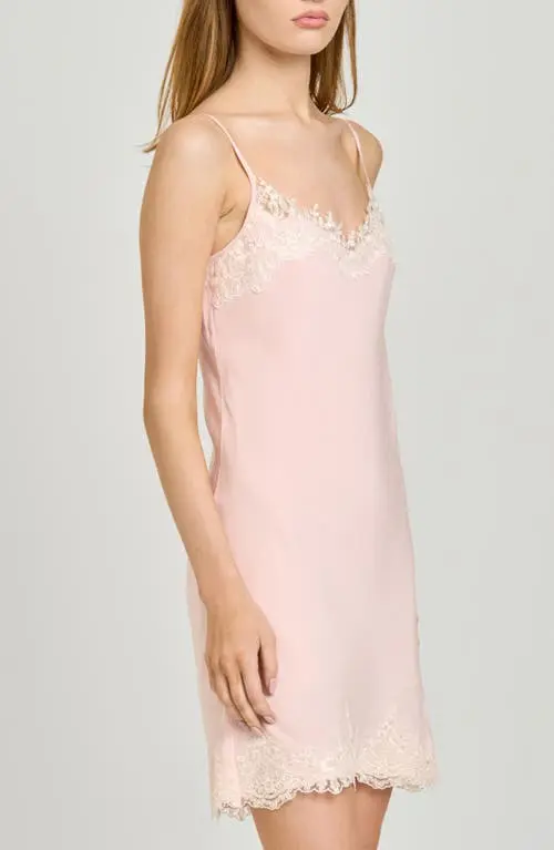 WAYF Isabelle Lace Trim Slip Dress - Blush