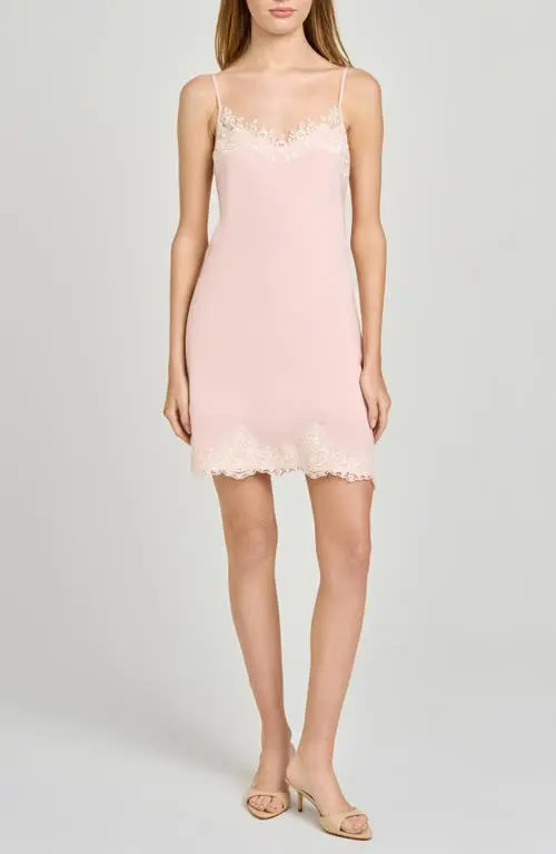 WAYF Isabelle Lace Trimmed Slip Dress - Blush