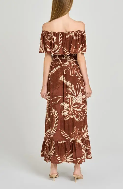 WAYF Off-the-shoulder Floral Print Maxi Dress