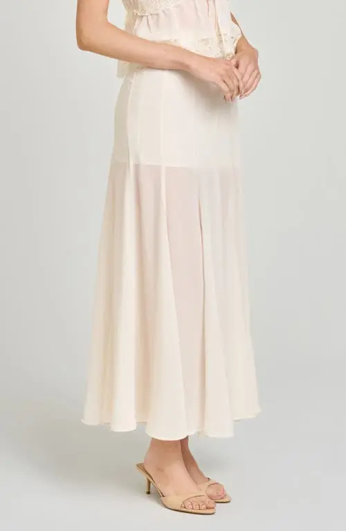 WAYF Norah Semisheer Maxi Skirt - Ivory