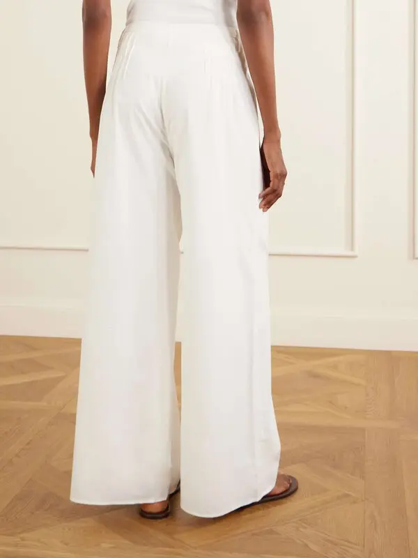 SIR. Beatrice Pintucked Cotton Wide-leg Pants