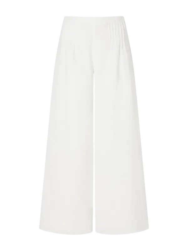 SIR. Beatrice Pintucked Cotton Wide-leg Pants - Neutrals