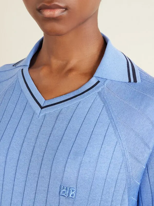 WALES BONNER Roots Logo-embroidered Striped Polo Shirt