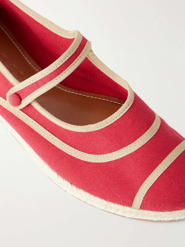 Staud Nora Canvas Espadrille Mary Jane Flats