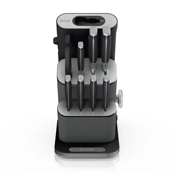 NINJA Neverdull 10-piece German Steel Knife Set With Removable Sharpener - Black