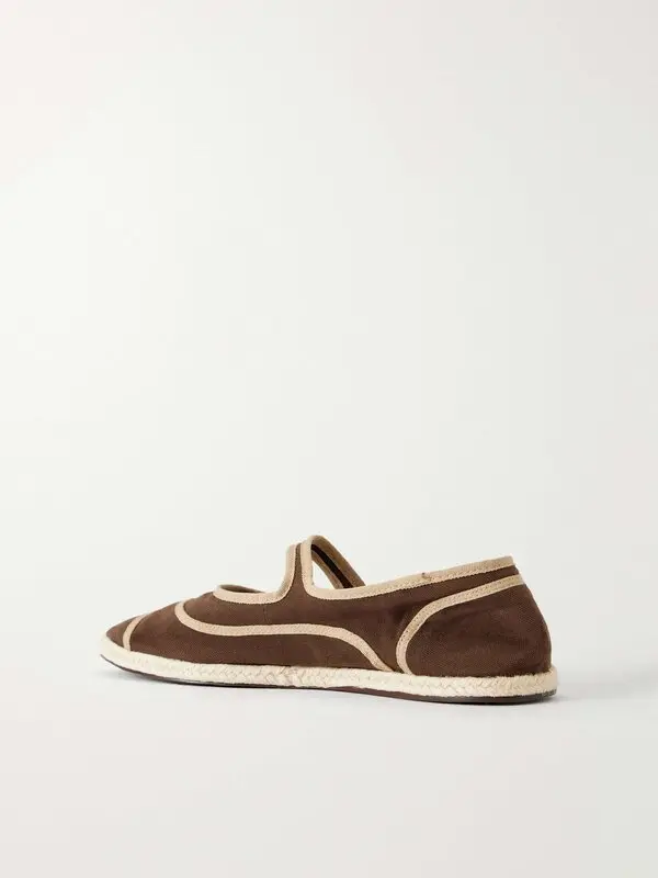 Staud Nora Canvas Espadrille Mary Jane Flats