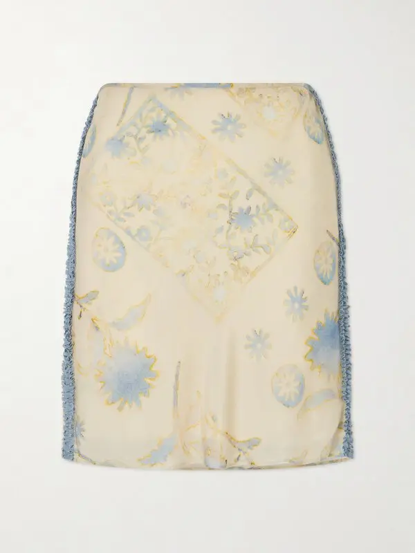 SIR. Cecile Ruffled Floral Print Chiffon Midi Skirt - Neutrals