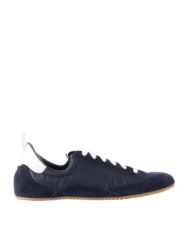 JAMIE HALLER Sacchetto Leather And Suede-trimmed Sneakers - Blue
