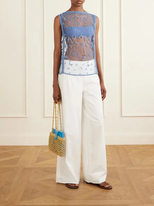 SIR. Leif Embroidered Tulle Top
