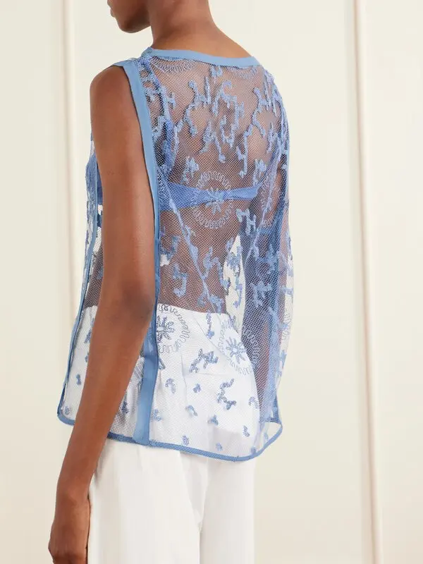 SIR. Leif Embroidered Tulle Top