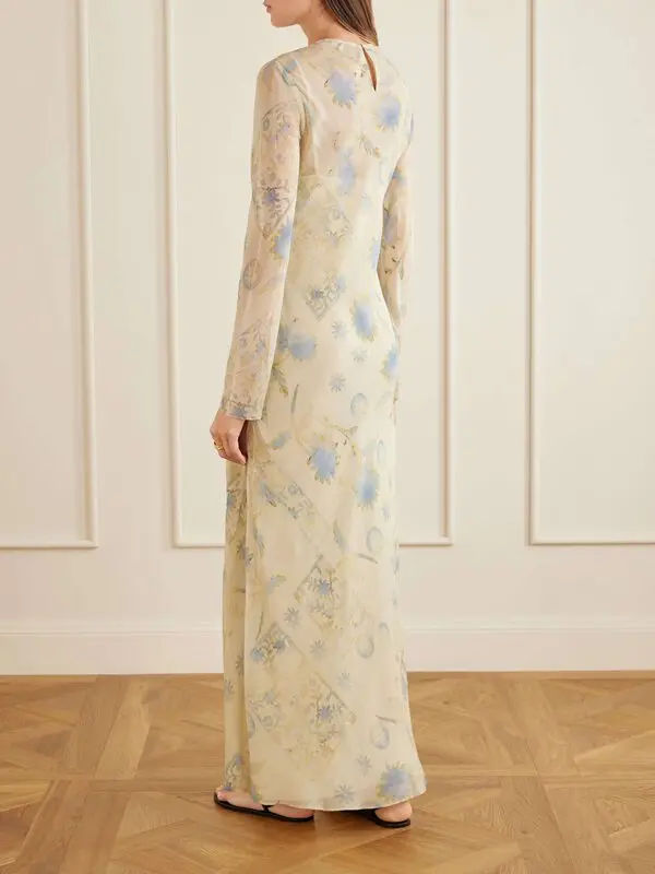 SIR. Cecile Floral-print Georgette Maxi Dress