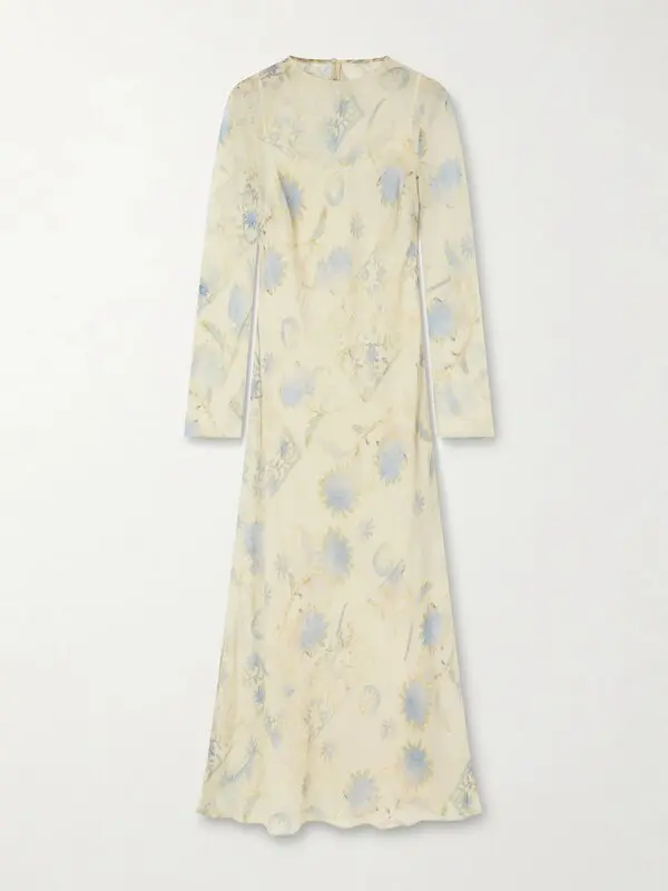 SIR. Cecile Floral-print Georgette Maxi Dress - Neutrals