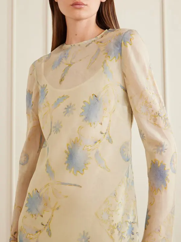 SIR. Cecile Floral-print Georgette Maxi Dress - Neutrals