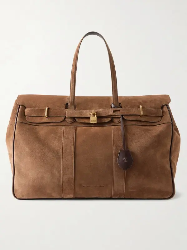 Brunello Cucinelli Suede Weekend Bag - Brown