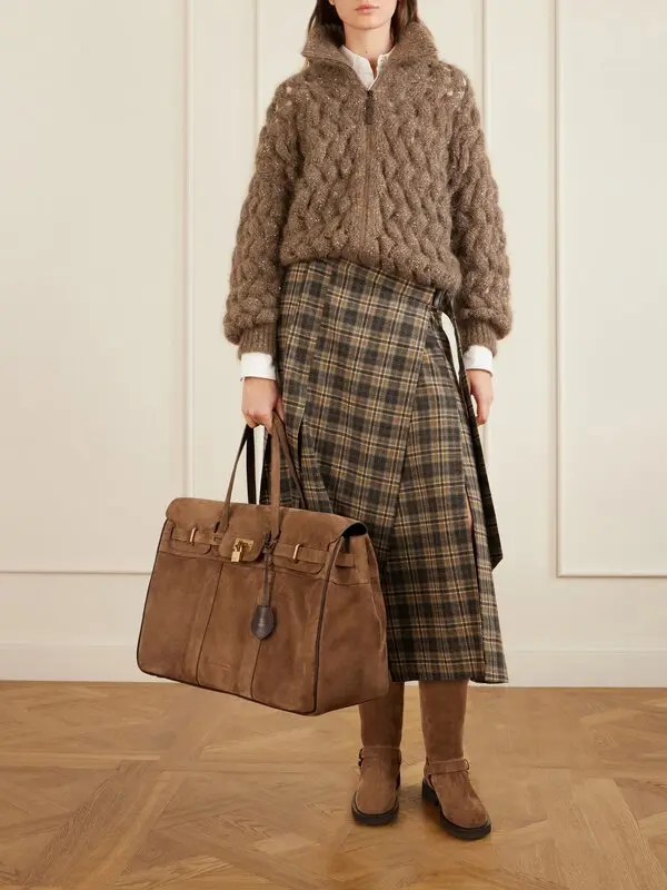 Brunello Cucinelli Suede Weekend Bag - Brown