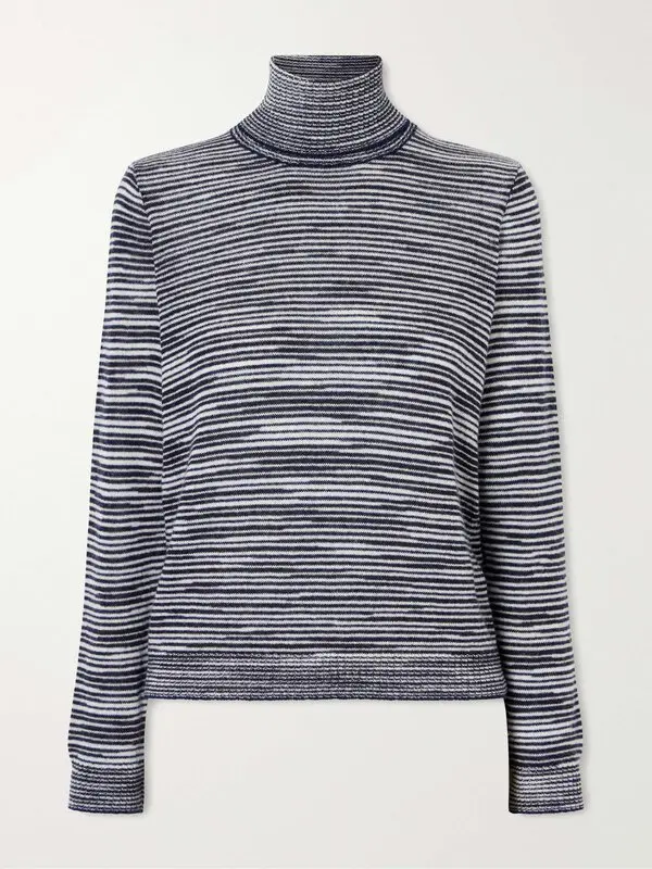 Missoni Striped Cashmere And Wool-blend Turtleneck Sweater - Multi
