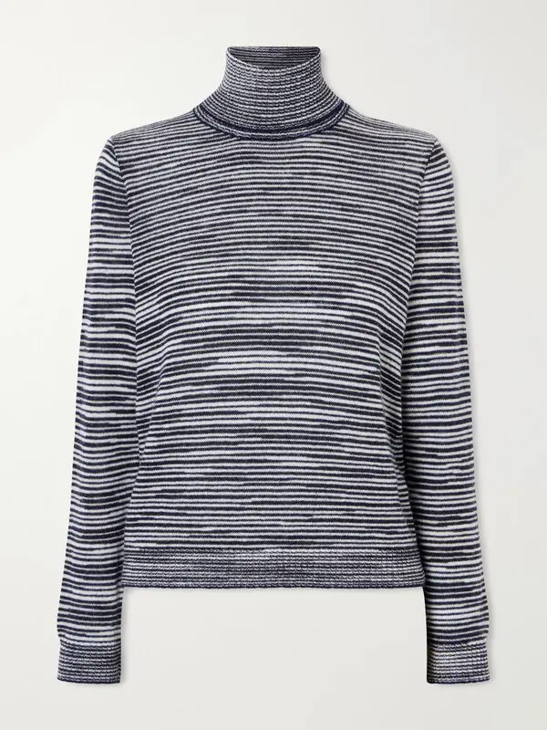 Missoni Striped Cashmere And Wool-blend Turtleneck Sweater - Multi
