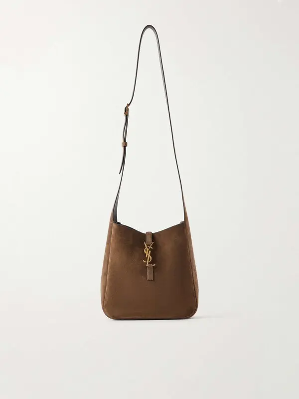 Saint Laurent Le 5 À 7 Suede Shoulder Bag - Dark Green
