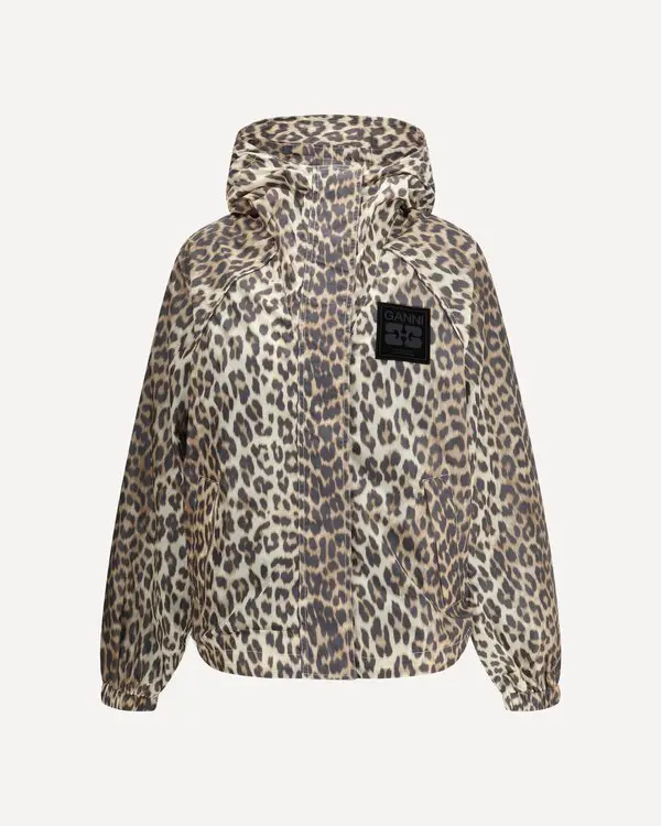GANNI Leopard Raincoat Jacket - Multicolour