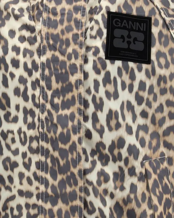 GANNI Leopard Raincoat Jacket