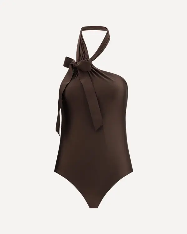 Zimmermann Awaken Tie Neck One-piece Bathing Suit