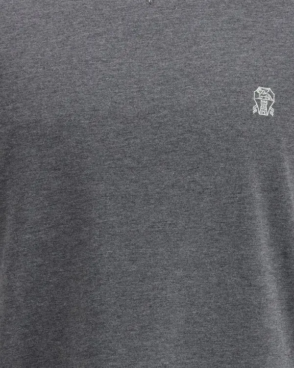 Brunello Cucinelli T-shirt In Cotton With A Logo Ale