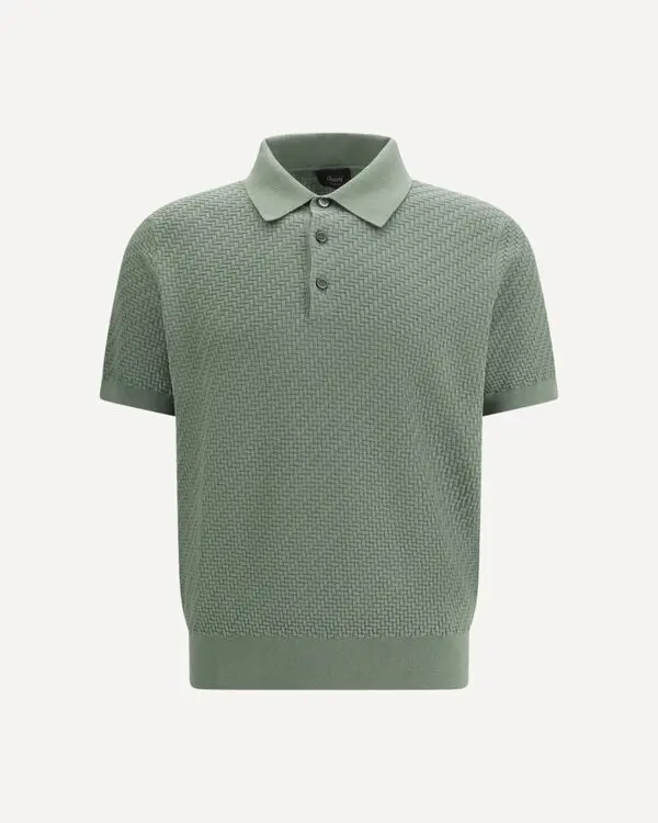 Brioni Polo Shirt With Woven Pattern