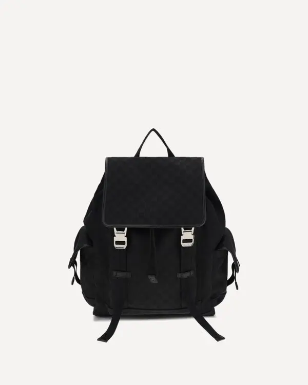 Gucci Large Gg Fabric Backpack - Black