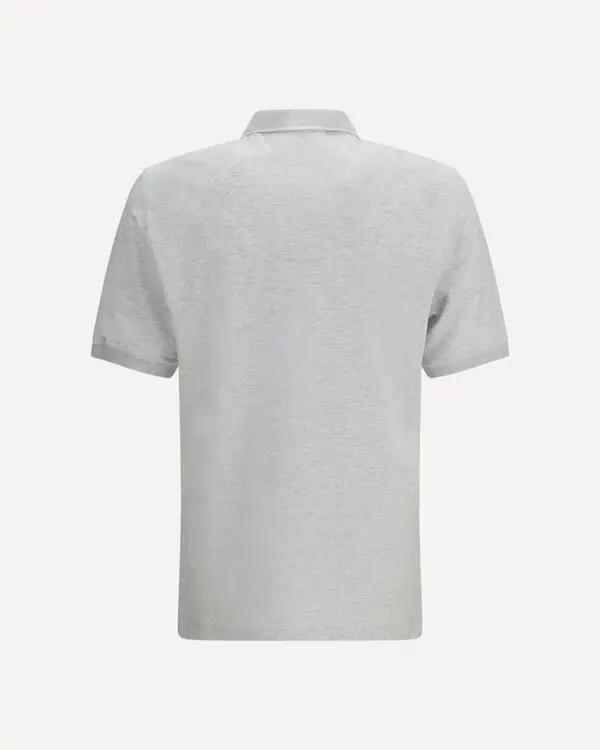 Brunello Cucinelli Polo In Cotton Jersey With Short Sleeves - Grey