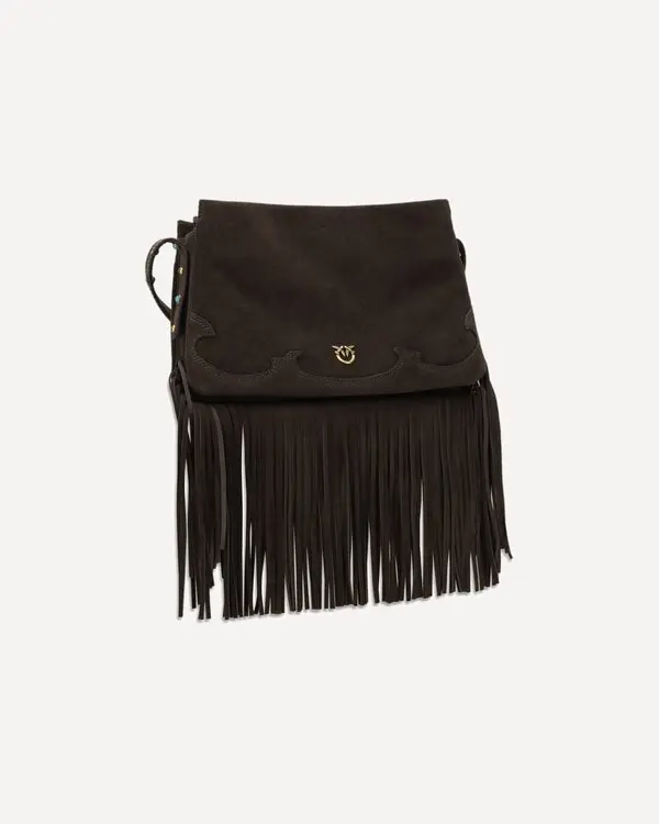 Pinko Suede Shoulder Bag With Fringes