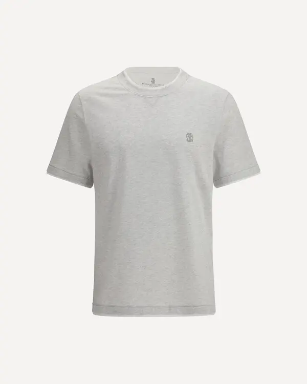 Brunello Cucinelli T-shirt In Cotton With A Logo Ale
