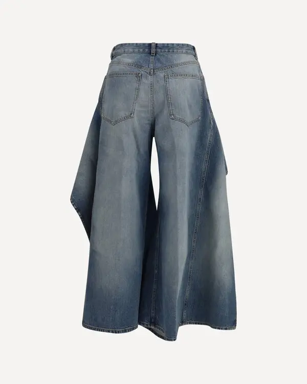 Alaïa Faded Ruffled Jeans