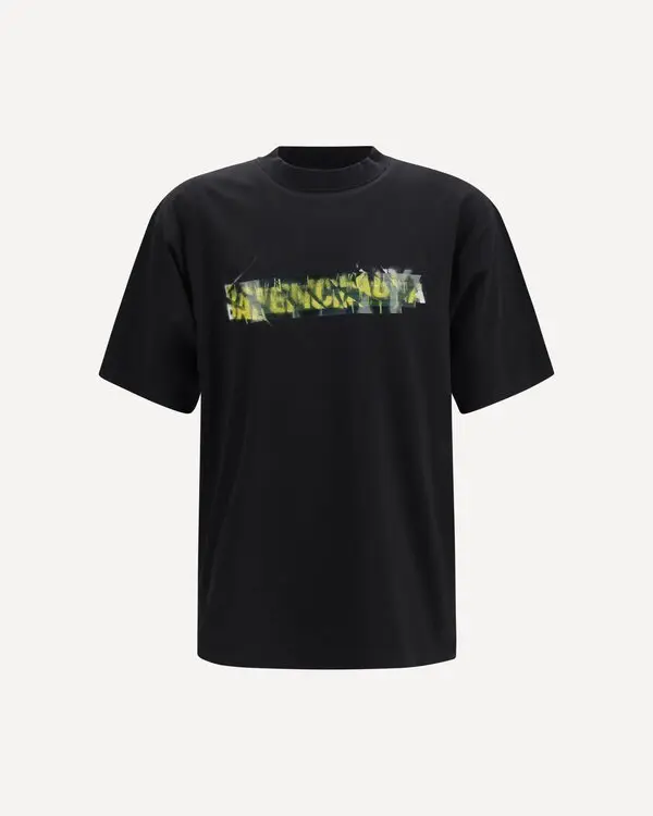 Balenciaga Messy Spray T-shirt In Cotton Mae - Black