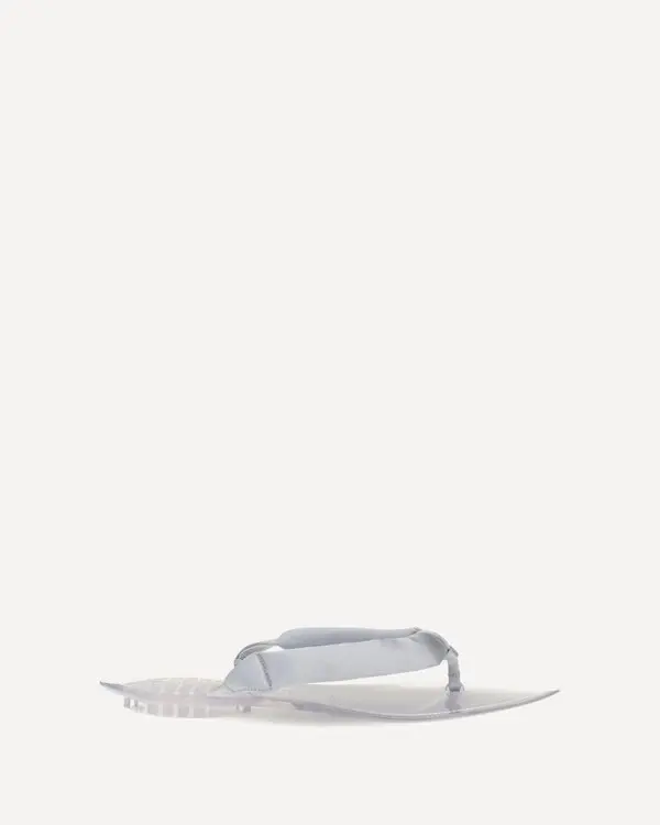 Alaïa Satin Flip Flop Sandals - Grey