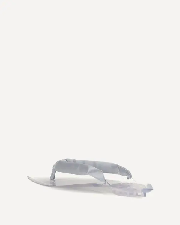 Alaïa Satin Flip Flop Sandals - Grey