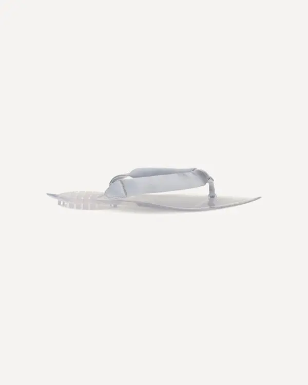 Alaïa Satin Flip Flop Sandals - Grey